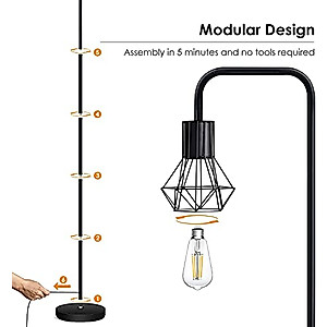 BoostArea Floor lamp,Industrial Floor Lamp,Standing Lamp with 6W LED Bulb,E26 Socket,On/Off Footswitch,Whole Metal,Modern Floor Lamp for Bedroom,Office, Living Room,Rustic,Vintage,Farmhouse