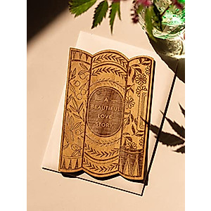 Beautiful Love Story Wood Card [Personalized Gifts, Custom Message, Love, Anniversary, Wedding, Birthday, Just Because]