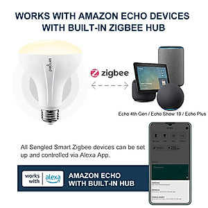Sengled Zigbee Smart Bulb, Works with SmartThings and Echo with Built-in Hub, Voice Control with Alexa and Google Home, Hub Required, BR30 Dimmable Flood Light Bulb, Soft White 2700K, 10 Pack