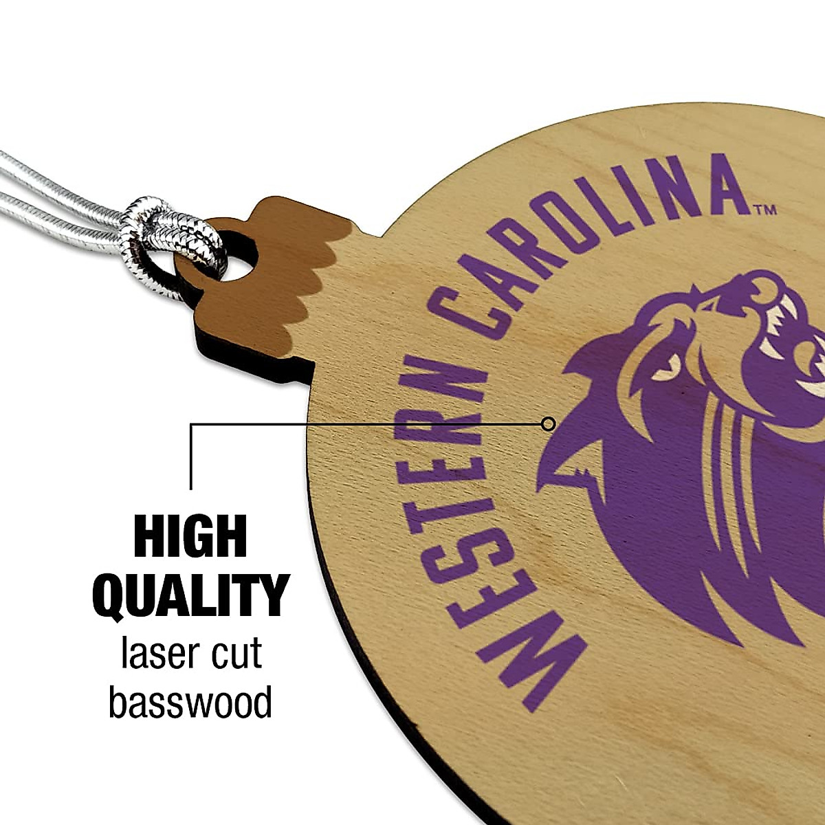 GRAPHICS & MORE Western Carolina Catamounts Wood Christmas Tree Holiday Ornament
