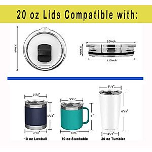 4 Pack Magnetic Tumbler Lids for Yeti Rambler 20oz with Magnetic Splash Resistant Slider Spillproof Replacement Cover for Yeti Ozark Rambler Trail Old Style RTIC Coffee Tumbler Mugs, BPA Free