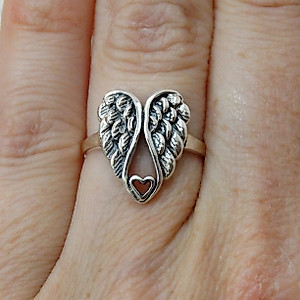 FashionJunkie4Life Sterling Silver Angel Wings Heart Ring (7)