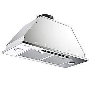 30 inch Built-in/Insert Range Hood 900 CFM,Hisohu Ducted/Ductless Stainless Steel Kitchen Vent Hood with 4 Speed Gesture Sensing&Touch Control Panel, 2 Pcs Baffle Filters and 2 Pcs Carbon Filters