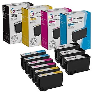 LD Compatible Ink Cartridge Replacement for Lexmark 150XL (3 Black, 2 Cyan, 2 Magenta, 2 Yellow, 9-Pack)