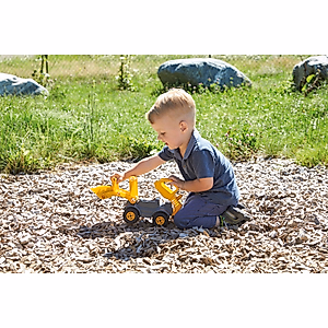 LENA® Eco Active Bulldozer Toy for Kids, Easy Grab Handle and Flip Open Cab, Super Sturdy Construction for Real Action (Digging In The Dirt Or Sandbox)