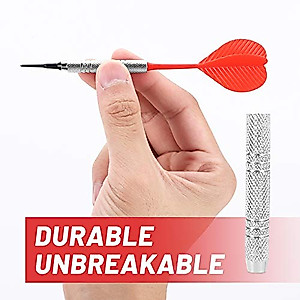 Accmor 12 Pcs Soft Tip Darts, 13g Plastic Tip Darts Set, Attach Extra 100 Black 2BA Replacement Tips, Soft Tip Darts for Electronic/Plastic Dartboard