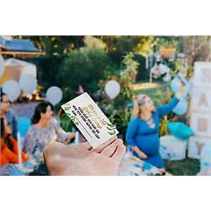 How Big is Mommys Belly Game, Measure Mommy's Belly Sign(Sign 8x10 Inch), Leafy Theme Baby Shower Games, Baby Showers Decorations, 1 Standing Sign + 50 Guessing Cards(bump09)