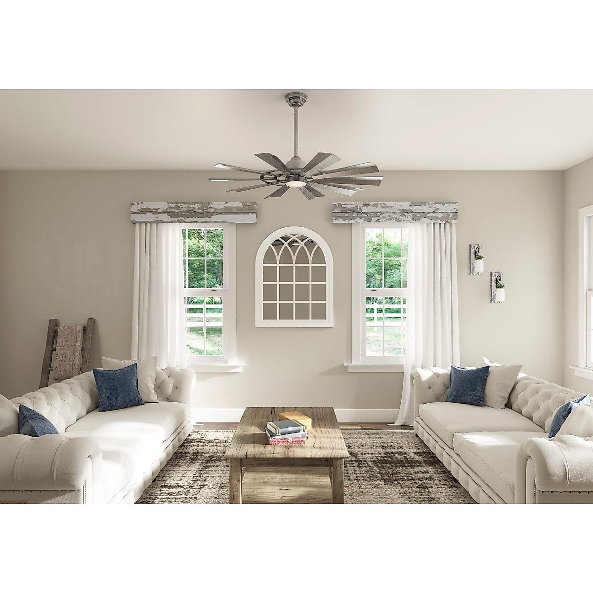 Hunter Fan Company 50736 Crescent Falls Ceiling Fan, 52, Galvanized