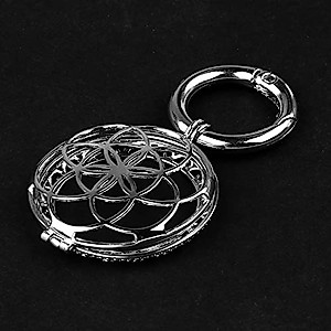 VIIVY VIYIV Protective Case for AirTag Key Wallet Finder for Women Girls, Hollow Out Metal Jewelry Keychain Cover Compatible with Air Tag Tracker Holder - Silver