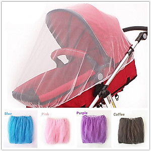 Baby Stroller Mosquito Bug Net Insect Netting Cover 59" Large Size for Pram, Buggy, Infant Carriers, Car Seats, Cradles, Cribs, Bassinets, Playpens, Baby Stroller Bed Full Mesh Cover (White)
