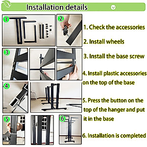 FKKPRVAX Floor Standing Metal Garment Rack - Heavy Retail Display Racks With Wheels, 6 Arms Clothing Rack, Square Tubing Portable Shirt Rack, Merchandise Display RackFor Hanging Clothes (Gold)