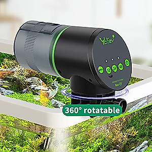 Ycozy Automatic Fish Feeder Rechargeable with USB Cable Moisture-Proof Intelligent Electric Fish/Turtle Feeder for Aquarium & Fish Tank Intelligent Timer Fish Food Dispenser for Vacation | Navi-EV