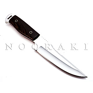 Nooraki HK-313 Handmade D2 Steel Hunting Knife - Full Tang Handle with Leather Sheath, Ideal Knife for Camping, Hunting, Skinning, Survival or everyday use, 10" Overall (D2 Steel)
