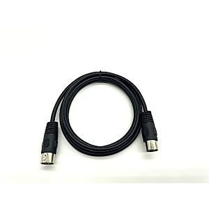 6-Pin DIN MIDI Extension Cable, Dafensoy 6-Pin DIN MIDI Male to Male Adapter Extension Cable, for MIDI Keyboard, Keyboard Synth,MIDI Guitar and Other Music Gear (1.5M/5Ft)