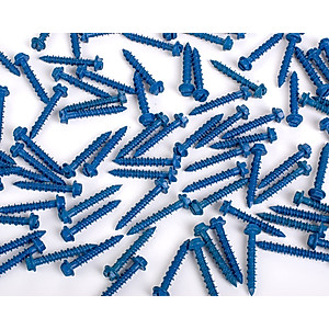 100 Qty 1/4" x 1-3/4" Hex Head Diamond Tip Concrete Screws to Anchor Masonry, Block & Brick (BCP499)