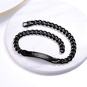 PROSTEEL Black Chocker Cuban Chain Men Gothic Jewelry ID Statement Necklaces Personalized Custom Name Choker Necklace for Women