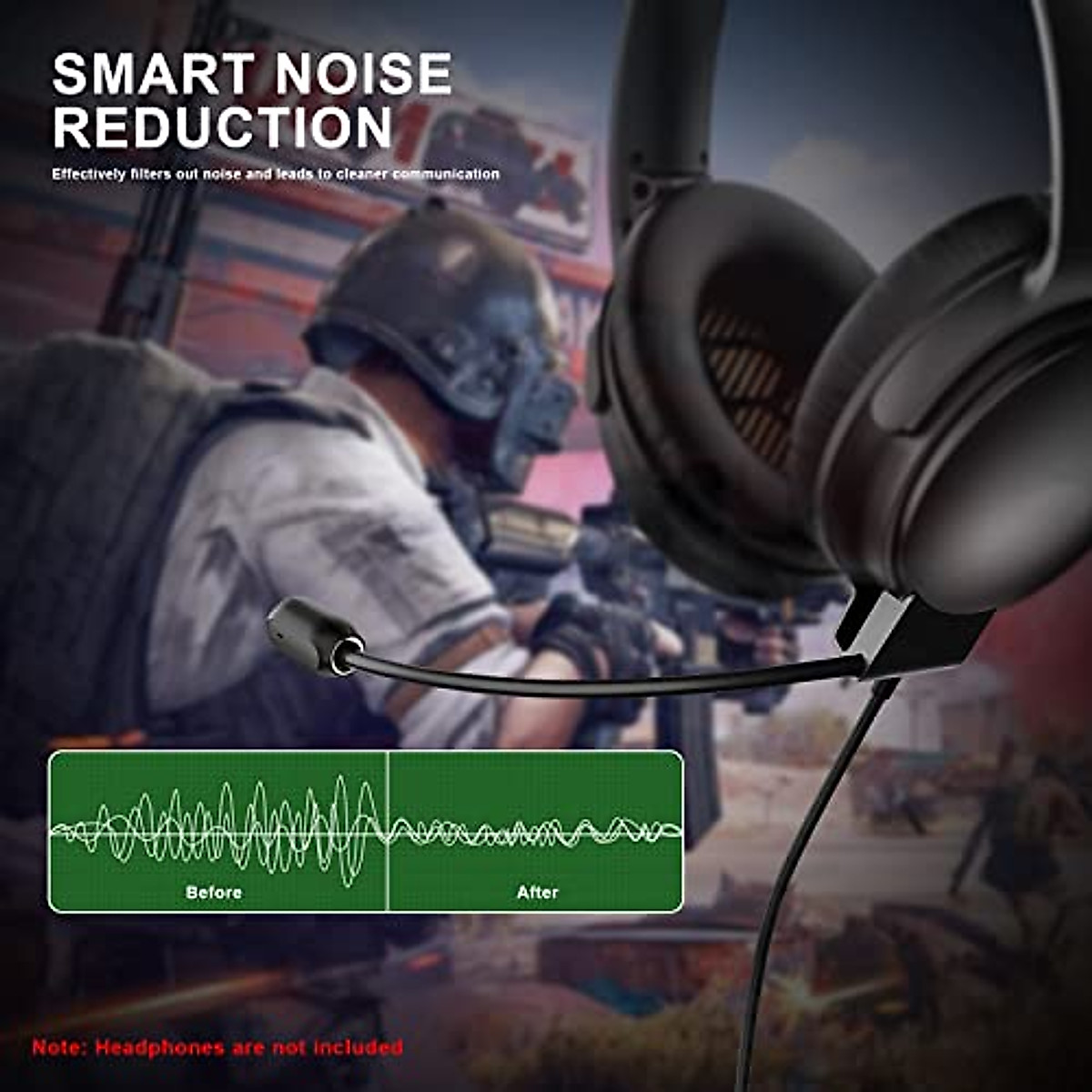 Tobysome QC45 Boom Microphone Cable Cord,Detachable Boom Microphone Cable with Mute Switch Compatible with Bose QuietComfort 45 Noise Cancelling Headphones for PC PS4 PS5 Xbox One Controller(4FT)