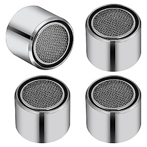4 Pcs Bathroom Sink Filter Kitchen Faucet Aerator with Brass Shell 55/64 inch Aerator For Sink Faucet Female Thread Sink Aerator Faucet Filter with Gasket for Bathroom