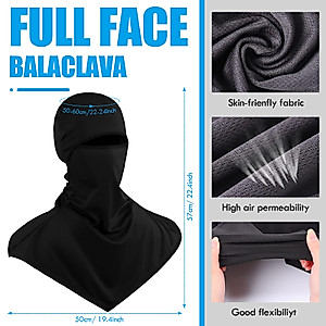 Yahenda 6 Pieces Cooling Balaclava Face Mask Men and Women Short and Long Neck Covers Helmet Hood Helmet Liner for Men Women Uv Sun Protection Outdoor Motorcycle Cycling Fishing Outdoor Sports Black