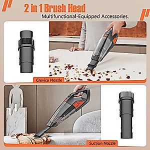 Jeshow Handheld Vacuum Cordless Car Vacuum,9KP Strong Suction Hand Vacuum Cordless,500ml Dust Box Car Vacuum Cleaner,Lightweight Rechargeable Portable Vacuum,Car/Home Handheld Vacuum Cleaner(Orange)