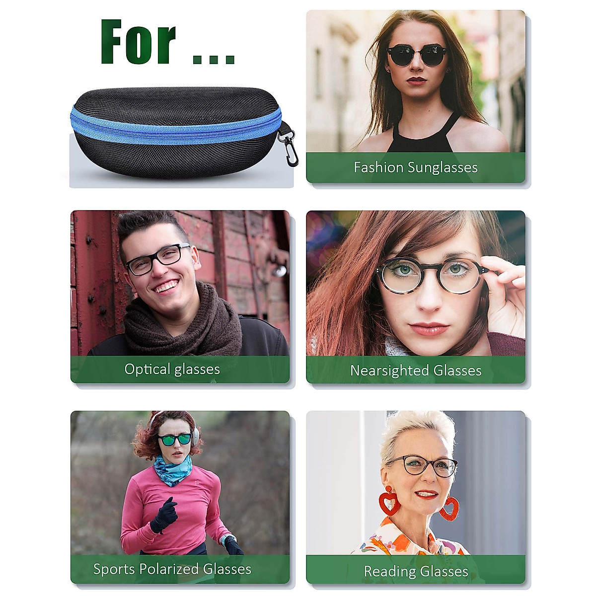 Weewooday 12 Pack Hard Shell Sunglasses Case Shell Eyeglassesc Travel Portable for Men Women (EVA)