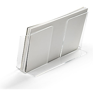 Displays2go Postcard Holders for Tabletop, Fits 6 x 4 Inch Cards, Set of Twenty – Clear (LHPCLAND)