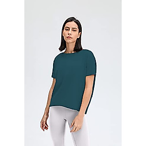 Loose Fit Workout Shirts for Women Short Sleeve Sports Tees Breathable Gym Tops