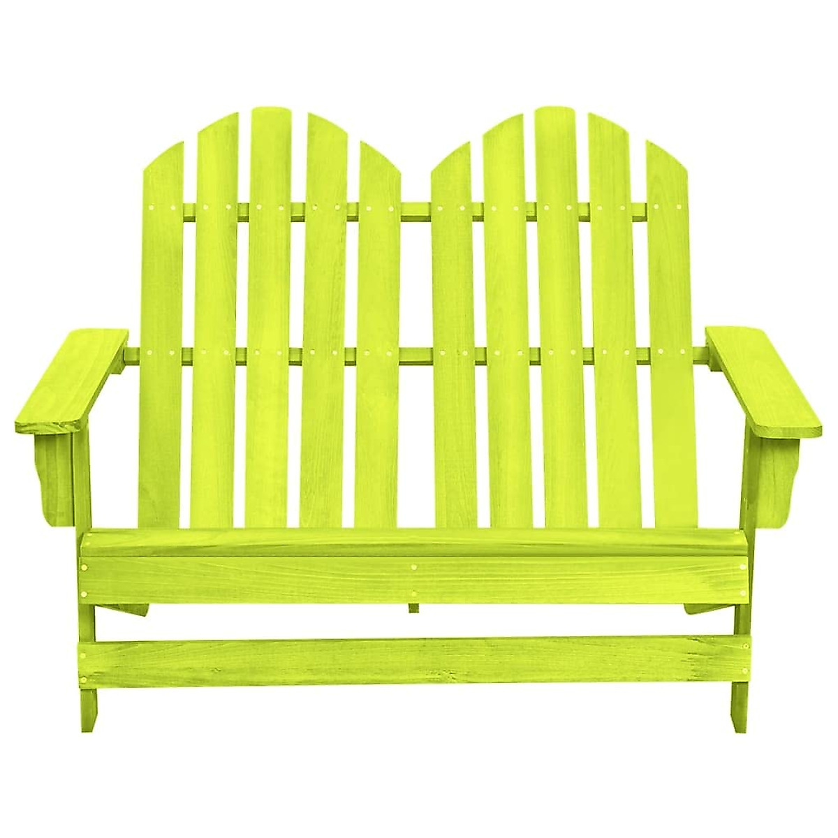 Tidyard 2-Seater Patio Adirondack Chair Solid Wood Fir Green Outdoor Fire Pit Chair Wooden Garden Armchair for Porch Pool Lawn Deck Backyard Balcony Outdoor