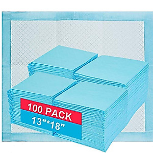 Bolux Dog and Puppy Training Pads, 13”×18” Disposable Dog Pee Pads, 100/Counts Ultra Absorbent & Leak-Proof Pet Underpads, Dry Quickly Pee Pad for Dog Cats Rabbits or Other House Training Pets