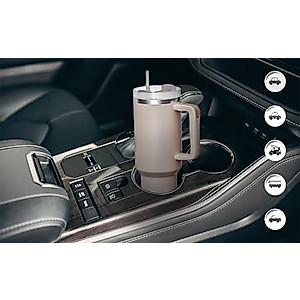 Nuvora H2.0 Tumbler with Handle and Straw 40 oz | Flowstate 3-Position Lid | Cup Holder Compatible for Travel | Insulated Stainless Steel Cup Cream