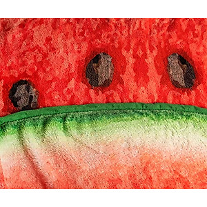 Watermelon Slice Round Fleece Throw Blanket | Plush Soft Polyester Cover For Sofa and Bed, Cozy Home Decor Room Essentials | Cute Gifts and Collectibles | 60 Inches