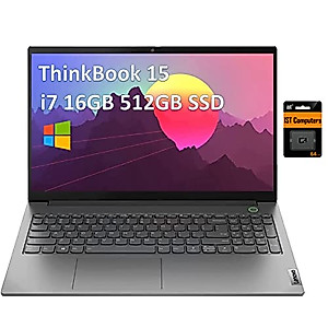 Lenovo ThinkBook 15 Gen 2 are 15.6" FHD (Intel Quad Core i7-1165G7, 16GB RAM, 512GB PCIe SSD) IPS Business Laptop, Backlit Keyboard, Fingerprint Reader, Thunderbolt 4, IST SD Card, Windows 10 Pro