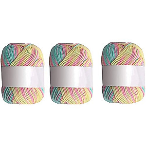 XINGZI 3 Roll 1.76 Ounce 50g /Roll Acrylic Knitting Yarn Crochet Crafts Sewing Thread Large Yarn Bonbons Assorted Colors Perfect for Any Knitting and Crochet Mini Project