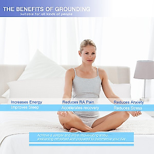 Grounding Pillowcase Queen Conductive Grounding Pillow Cases Organic Cotton Grounding Sheets with 15ft Grounding Cord for Better Sleep Pain Relief Improve Energy (20X30in) 1PC