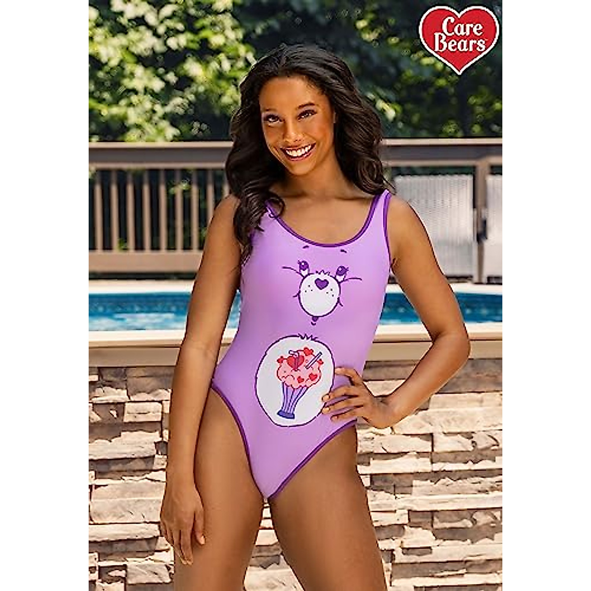 Share Bear Care Bear Women's Swimsuit - L Purple