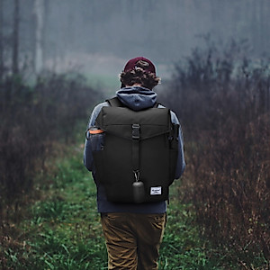 Rangeland Drawstring Flap Backpack Rucksack Lightweight Travel Laptop Backpack Carry-on Daypack 17L School Commute Gym Sport, All Black