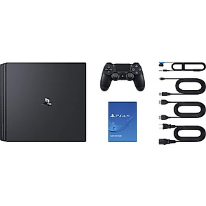 Sony PlayStation 4 Pro 1TB Console Bundle W / DualShock 4 Wireless Controller -Crystal | Blu-ray Disc Player | Wi-Fi | AMD Processor | HDMI Cable (Renewed)