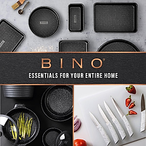 BINO l Plastic Storage Baskets, Medium - Black | THE BLOSSOM COLLECTION l Multi-Use Organizer Bin l Built-in Handles l Plastic Woven Basket for Organizing l Pantry & Home Organizing Basket