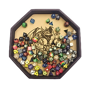 Fantasydice - ROLL OR DIE- Dice Tray - 11.5" Octagon - for Dice, Board Games, Tabletop RPGs Like D&D (DND) 3.5 and 5e, Call of Cthulhu, Pathfinder,Shadowrun and Other Roleplaying Games