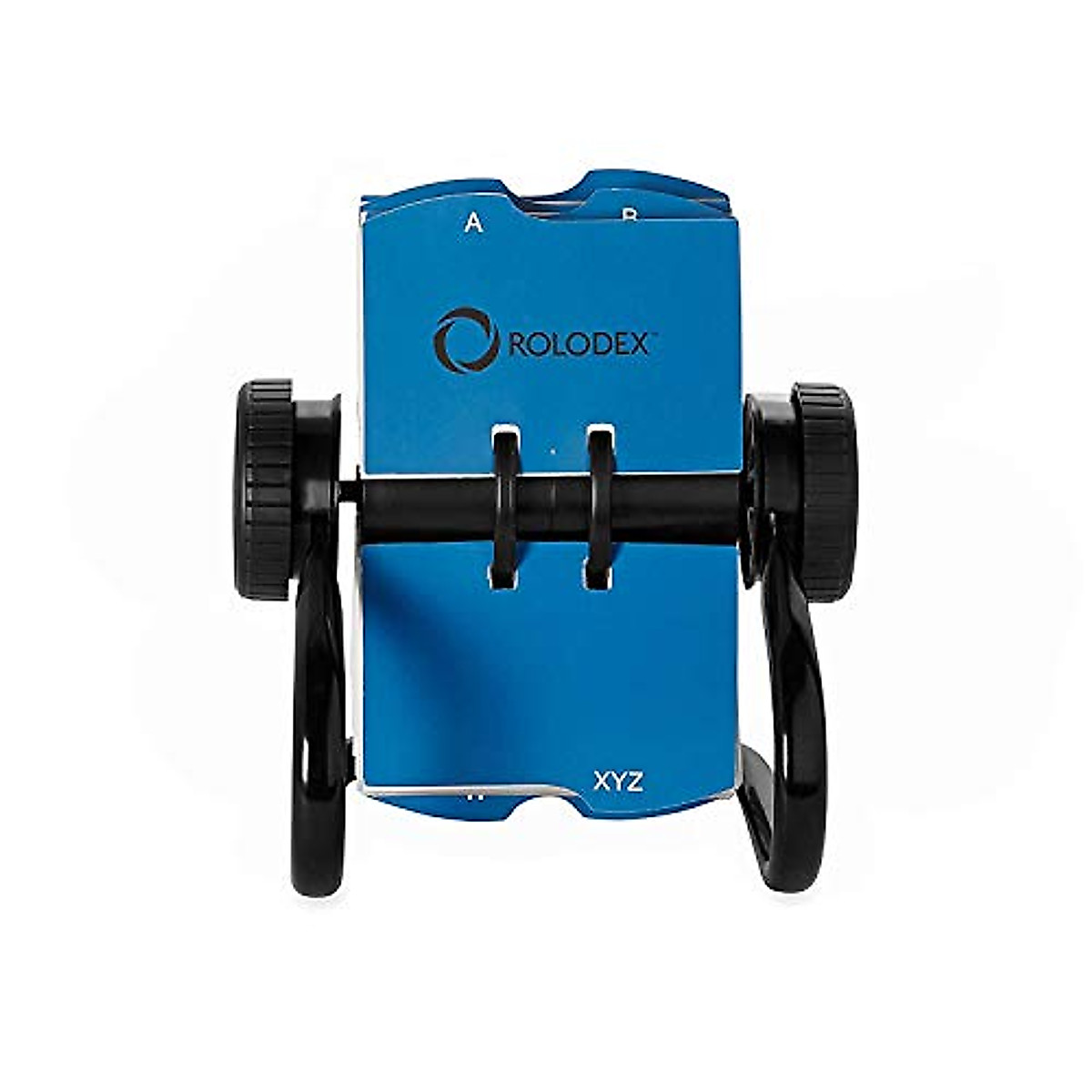 Rolodex Open Rotary Business Card File with 200 2-5/8 by 4 inch Card Sleeve and 24 Guide, 400-Card Cap, Black (67236)