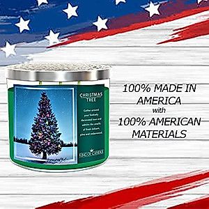 King of Candle - Christmas Tree | Large 3 Wick Strong Scented Christmas Candles Gifts for Women | Balsam Pine Evergreen Fir Fragrance| USA Made Long Lasting 14 oz Soy Wax + Decorative Lid