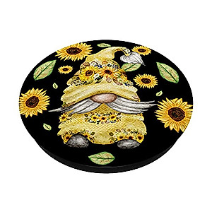 Sunflower Gnome For Summer & Gardener - Cute Floral Pattern PopSockets Swappable PopGrip