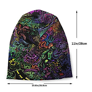 Trippy Psychedelic Art (2) Beanie Men Women Unisex Skull Knit Hat Cap