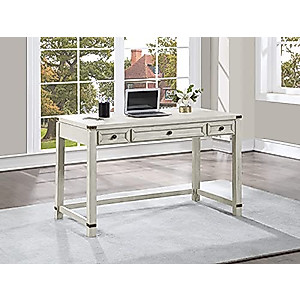 OSP Home Furnishings Baton Rouge Traditional Home Office Writing Desk, Champagne Oak Finish