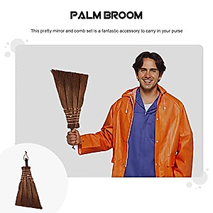 Cabilock Couch Cleaner Outdoor Cleaner Tea Ceremony Brush Natural Whisk Sweeping Hand Broom Desktop Cleaning Tool Mini Soft Straw Broom (Light Brown) Broom Indoor Hand Tools