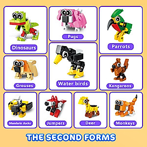 HOGOKIDS Party Favors for Kids 10 Pack - 30 Kinds of Animals Building Blocks Toy Set for Birthday Party Favors Goodie Bags Stuffers Classroom Prizes, Easter Gifts for Boys Girls Ages 4-12+