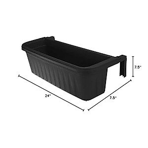 Apollo Exports International 24" Adjustable Railing Planter, Black