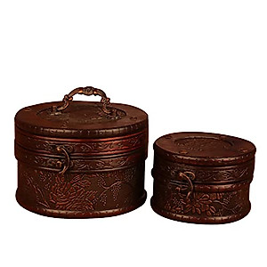 ZZYINH AN207 Classical Vintage Retro Wood Jewelry Box Antique Storage Container Box Bracelet Pearl Ring Treasure Chest Organizer Small Jewelry (Color : Black)