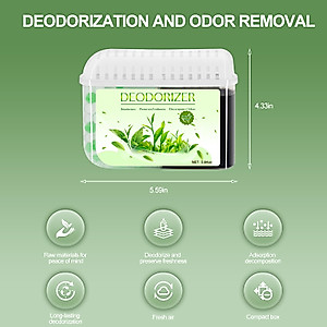 Refrigerator Deodorizer Can Be Used for over 2 Months More Effective Fridge Deodorizer than Baking Soda Bamboo Charcoal Suitable for Refrigerators Shoe Cabinets (Green tea flavor)