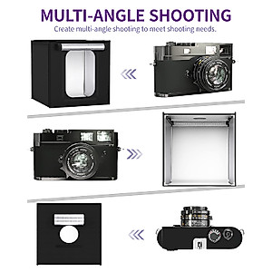 Photo Box, SAMTIAN Photo Light Box 32x32x32 Inches 126 LED Light Photo Studio Shooting Tent Tabletop Photography Lighting Kit with 4 Background Paper (Black,White, Red and Orange) for Photography